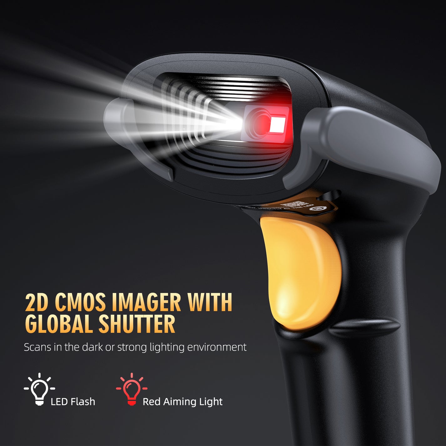 TEEMI T22N-AU 2D Barcode Scanner USB Wired Handheld Automatic QR Data ...