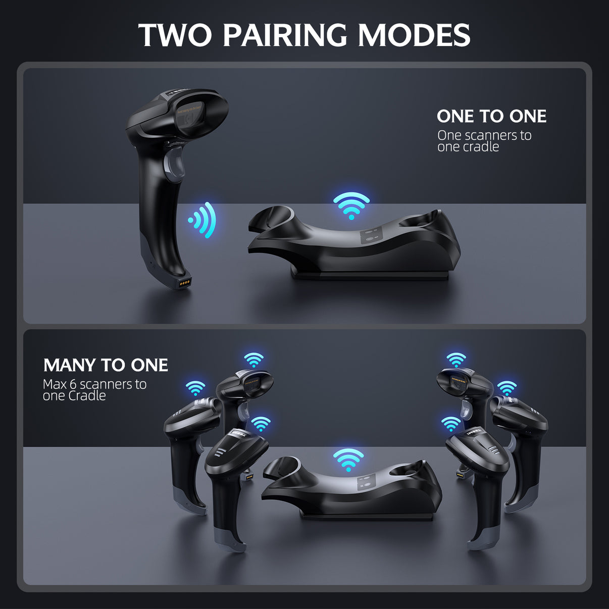 TEEMI TMSL-56CR QR Bluetooth 5.0 Barcode Scanner with Wall Mountable U ...