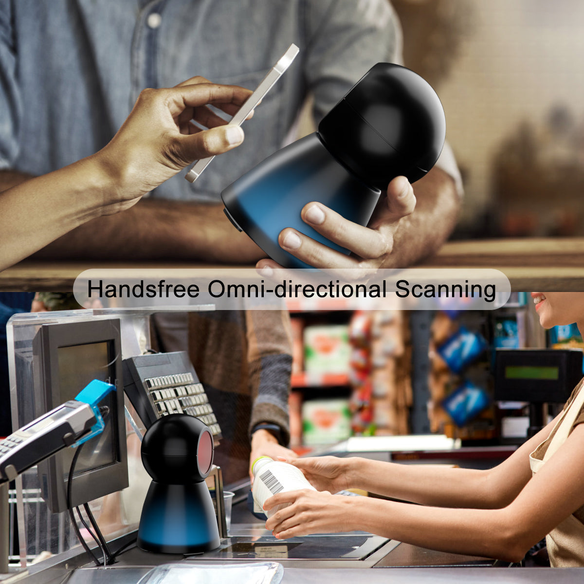 TEEMI TMSL-73 Handsfree Barcode Scanner USB Wired + Virtual COM Port 1 ...